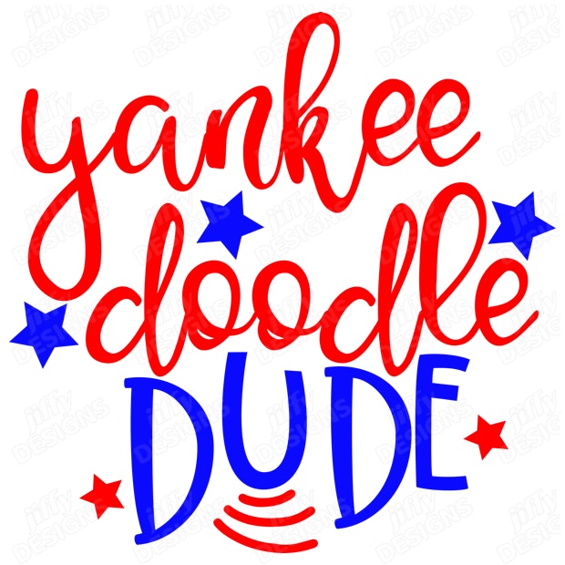 'Yankee Doodle Dude' Playful Patriotic Typography with Vibrant Stars ...