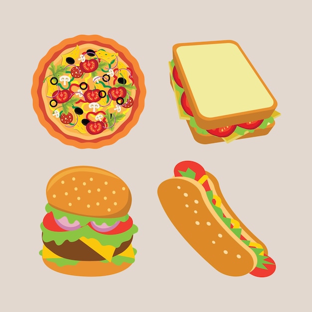 Vibrant Collection of Iconic Food Illustrations | Jiffy Designs