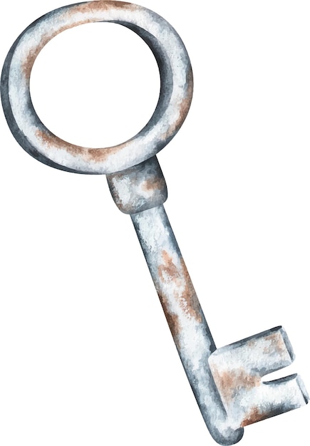 Vintage Skeleton Key with Rustic Metal Texture and Patina | Jiffy Designs
