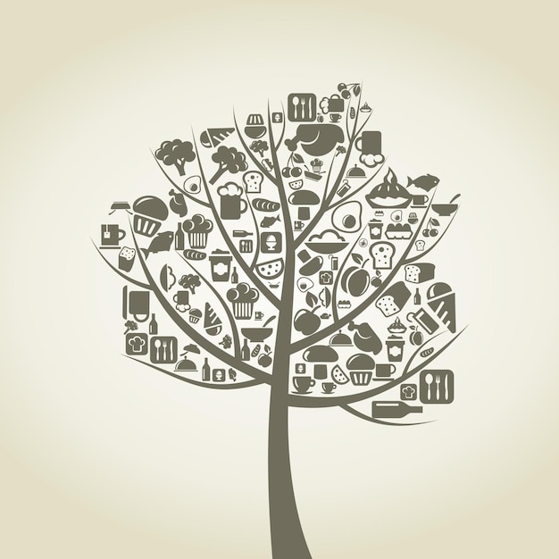 Flourishing Tree of Culinary Delights and Cooking Icons | Jiffy Designs