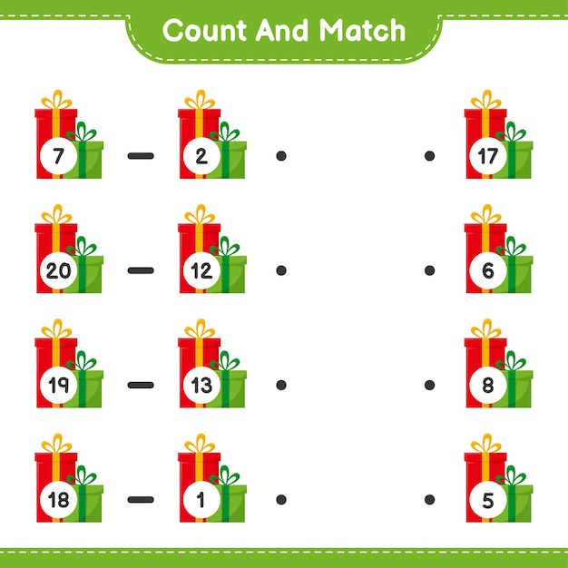Festive Gift Boxes: A Counting and Matching Game | Jiffy Designs