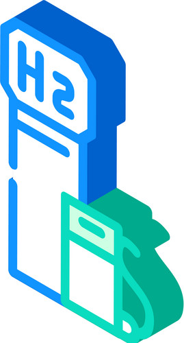 Hydrogen Gas Station Isometric Icon Vector. Hydrogen Gas Station Sign ...