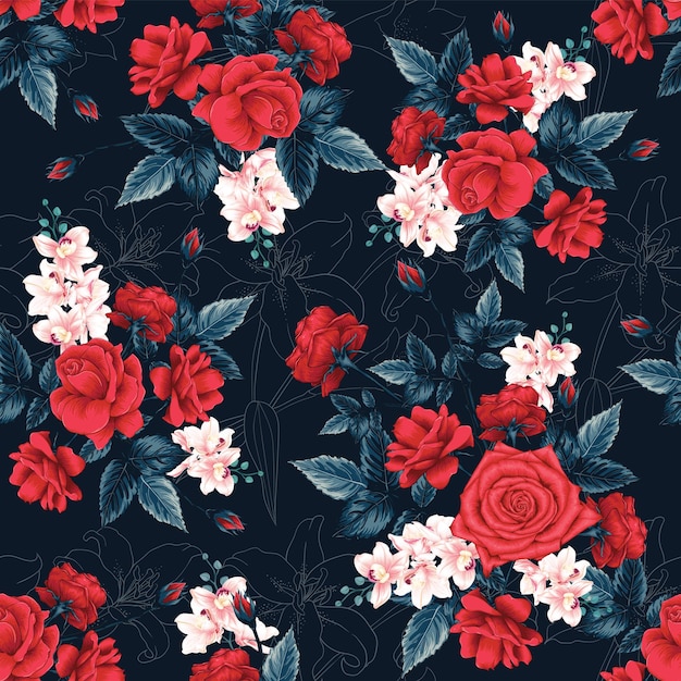 Vibrant Floral Bouquet on Midnight Blue Background | Jiffy Designs