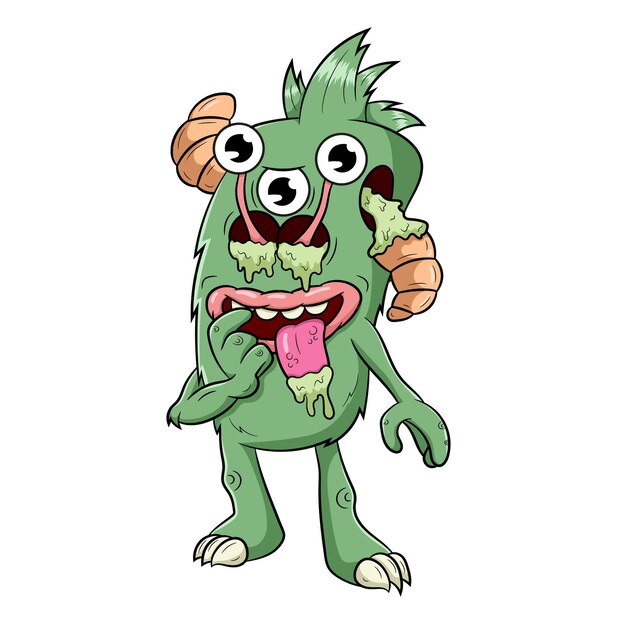 Goofy Green Monster with Silly Grin and Oversized Eyes | Jiffy Designs