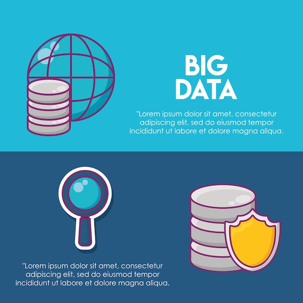 Big Data Illustration with Globe, Database, and Icons | Jiffy Designs