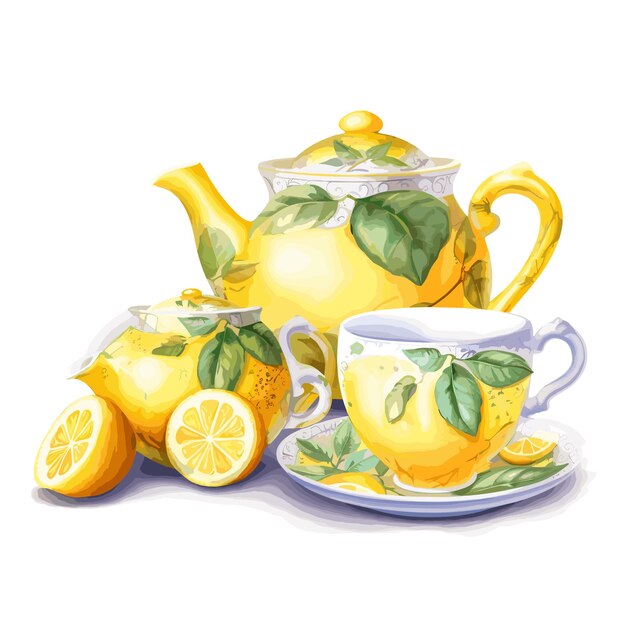Vibrant Lemon Tea Set with Zesty Charm | Jiffy Designs