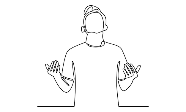 Minimalist Outline Figure Gesturing with Outstretched Arms | Jiffy Designs