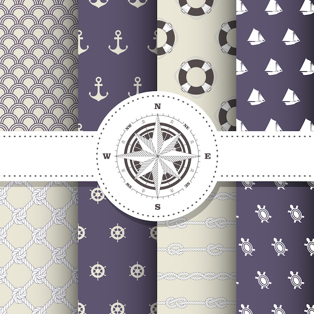 Nautical Patterns and Symbols in Shades of Navy and Cream | Jiffy Designs