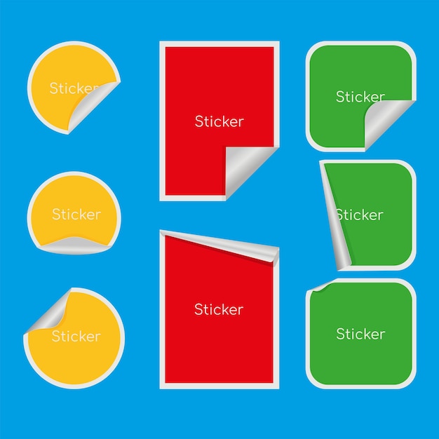Vibrant Sticker Collection on Bright Blue Background | Jiffy Designs