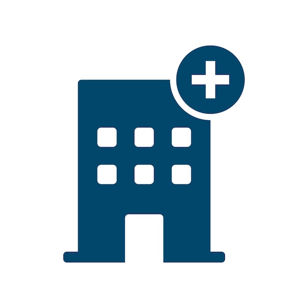 Modern Medical Facility with Cross Symbol Icon | Jiffy Designs