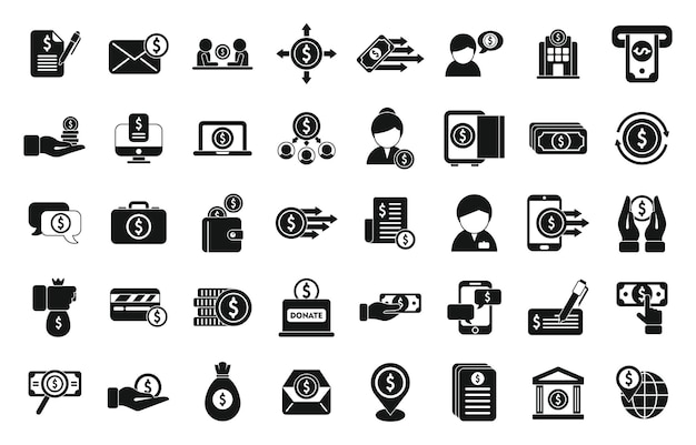 Diverse Financial and Business Icons Depicting Wealth, Money, and ...