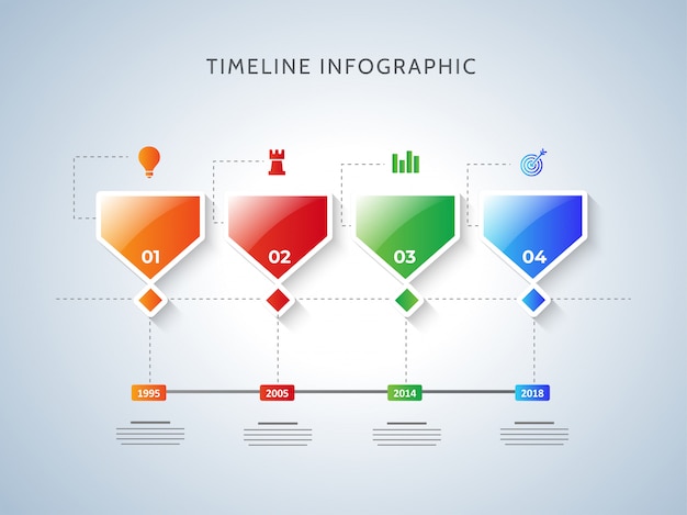Colorful Timeline Infographic with Numbered Placeholders and Icons ...