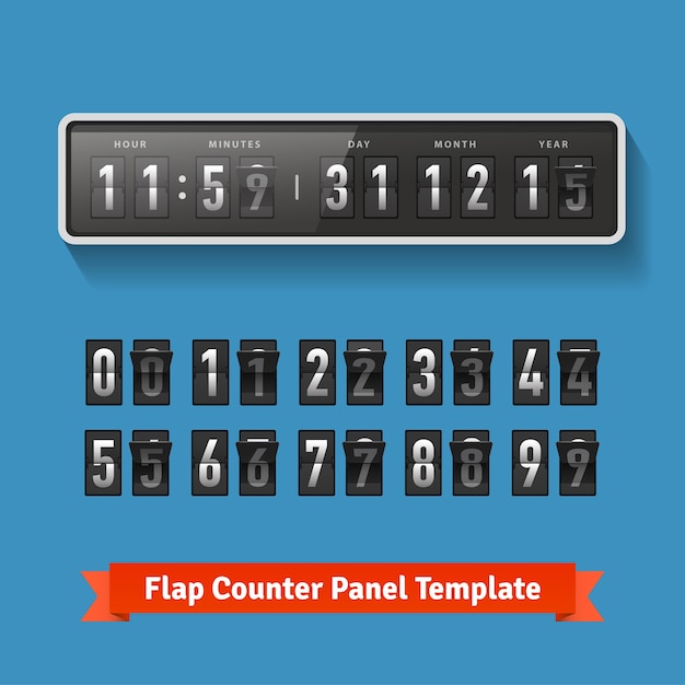Retro Flip Counter Panel with Numbered Digits and Dials | Jiffy Designs