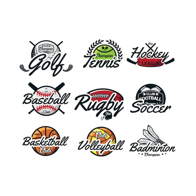 Diverse Sports Insignia Collection: Iconic Emblems for Passionate ...