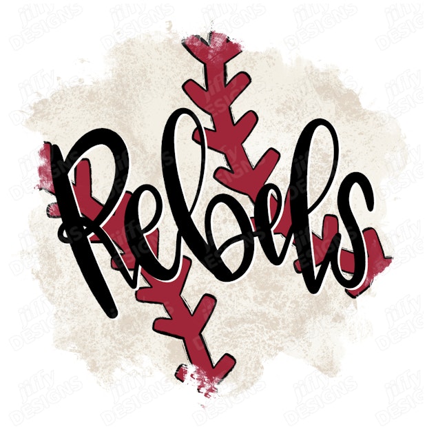 'Rebels' Handwritten Script with Bold Red Leaf Motif | Jiffy Designs