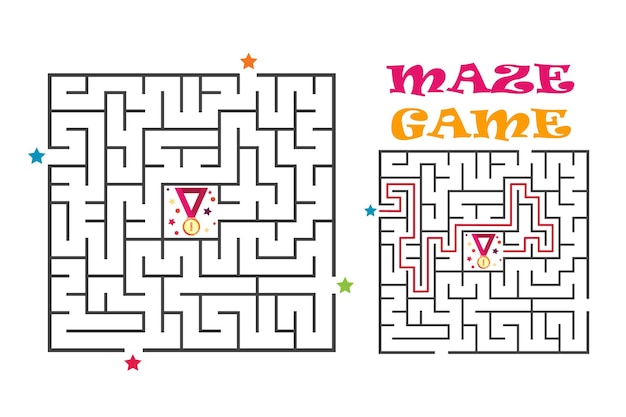 Vibrant Maze Game with Colorful Stars and Text | Jiffy Designs