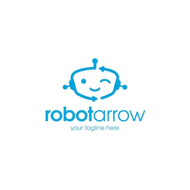 Friendly Robot Icon with Customizable Tagline for Versatile Branding ...