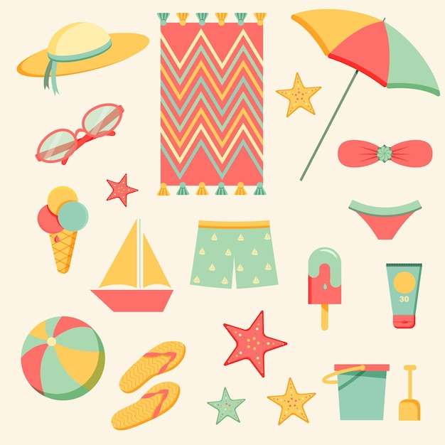 Vibrant Summer Beach Collection with Diverse Elements | Jiffy Designs
