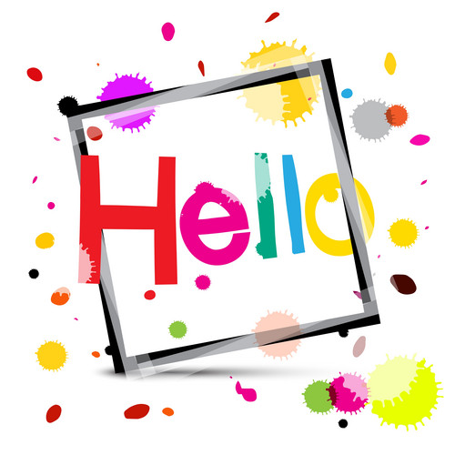 Hello Colorful Hello Title With Colorful Splashes Funky Lettering ...
