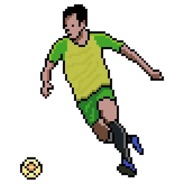 Pixel Art Soccer Player Dribbling the Ball | Jiffy Designs