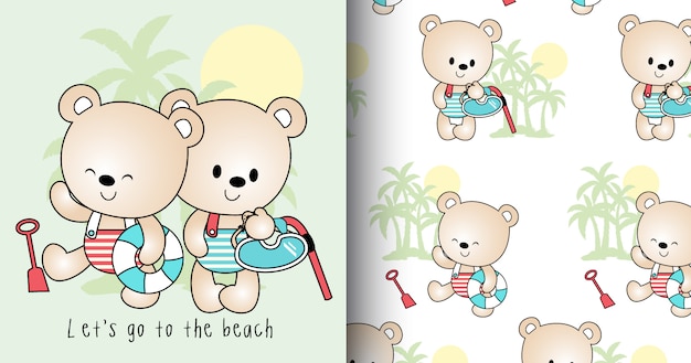 Adorable Teddy Bears Enjoying a Tropical Beach Adventure | Jiffy Designs