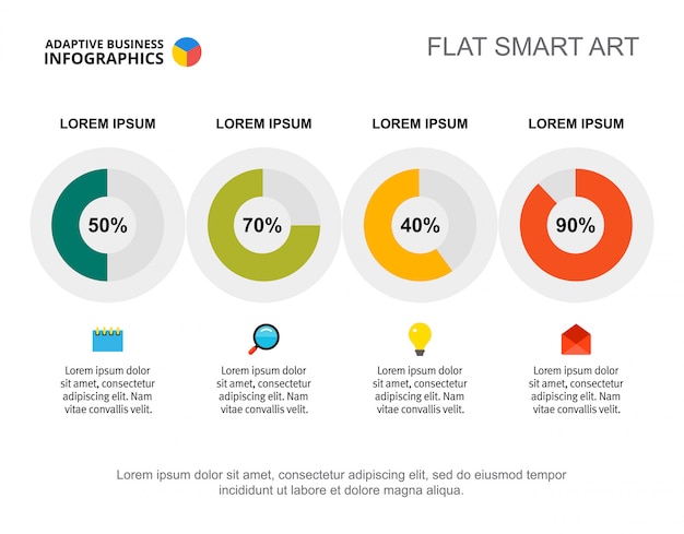 Flat Smart Art Infographic with Colorful Pie Chart Statistics | Jiffy Designs