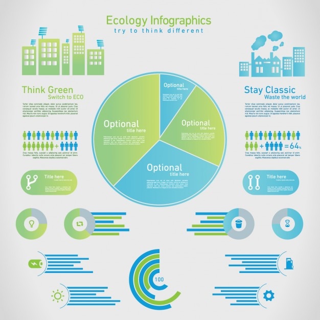 Green City Infographic with Pie Chart and Eco-Friendly Icons | Jiffy ...