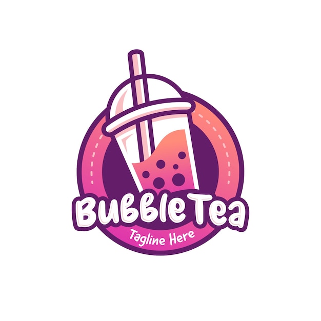 Vibrant Bubble Tea Logo with Playful Straws | Jiffy Designs