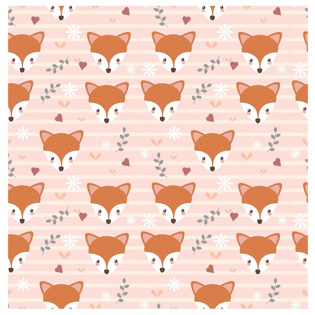 Adorable Fox Faces and Floral Patterns Seamless Collection | Jiffy Designs
