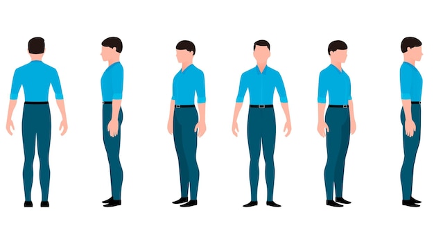 Diverse Group of Individuals in Blue Outfits | Jiffy Designs