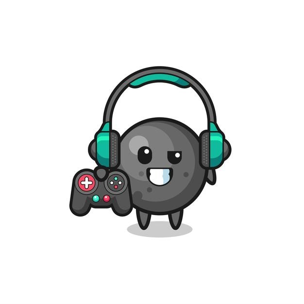 Adorable Gaming Pebble with Headphones and Controller | Jiffy Designs