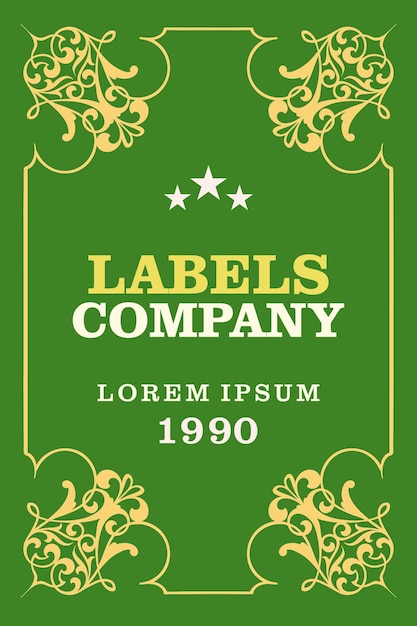 Ornate Vintage Labels Company Logo with Floral Elements | Jiffy Designs