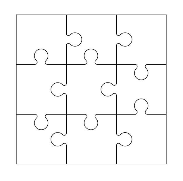 Simple Puzzle Pieces Arranged in Symmetrical Grid | Jiffy Designs