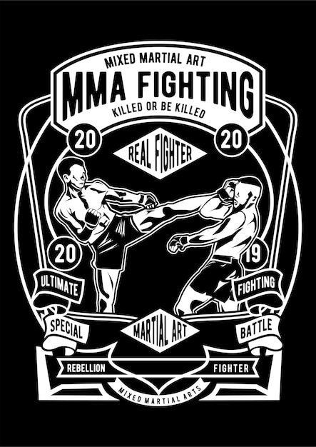 Intense MMA Fighting Action Showcased in Striking Monochrome Artwork ...