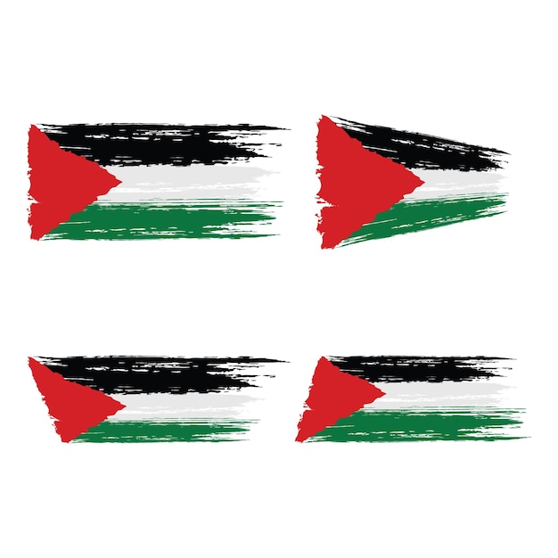 Vibrant Palestinian Flag Designs in Artistic Brushstrokes | Jiffy Designs
