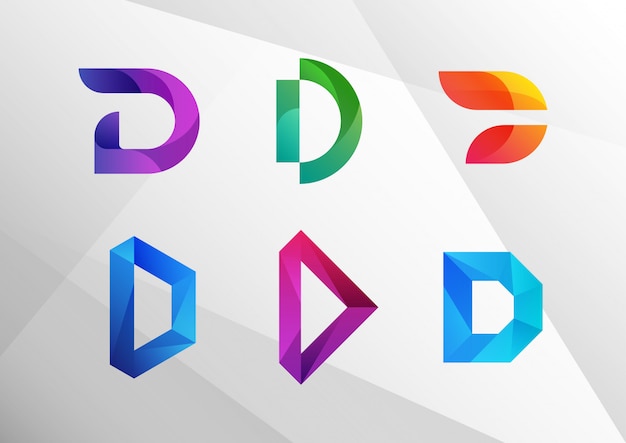 Vibrant Geometric Letter D Shapes in Bright Colors | Jiffy Designs