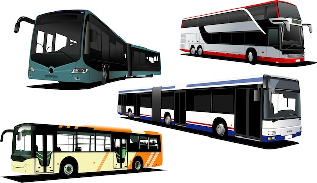 A Diverse Fleet of Modern and Stylish Buses for Public Transport ...