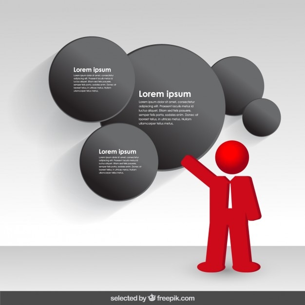 3D Character Presenting Circular Infographic Design with Text ...