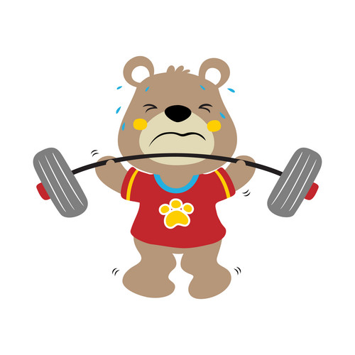 Funny Weight Lifter, Vector Cartoon Illustration | Jiffy Designs