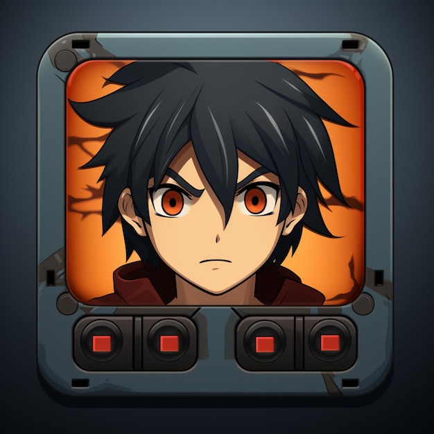 Intense Anime Character Portrait with Fiery Backdrop | Jiffy Designs