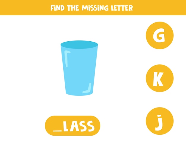 Discover the Missing Letter in 'Glass' Illustrated Object | Jiffy Designs
