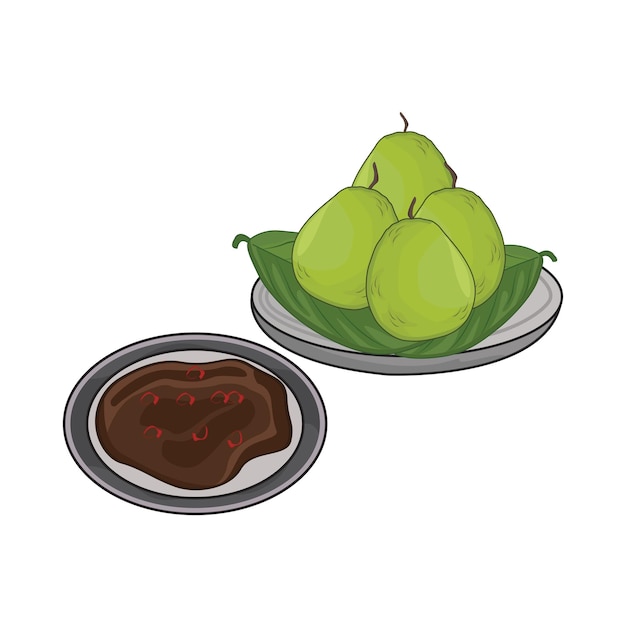 Vibrant Green Guava Fruit on Ceramic Plate with Dip | Jiffy Designs