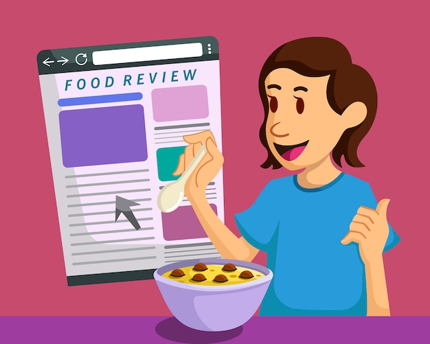 Delightful Food Review with Smiling Reviewer and Dish | Jiffy Designs