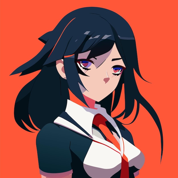 Captivating Anime Character in Bold Crimson Backdrop | Jiffy Designs