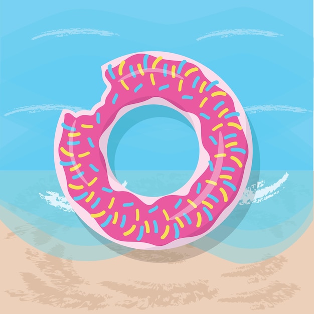 Vibrant Donut-Shaped Pool Float Drifting in the Waves | Jiffy Designs