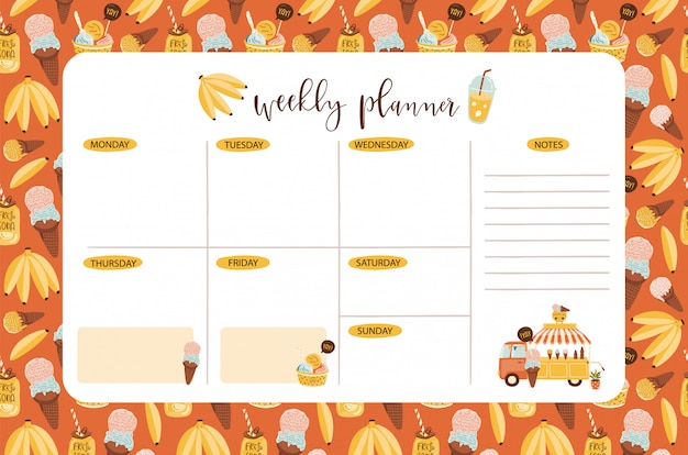 Vibrant Fruit-Filled Weekly Planner for Organized Living | Jiffy Designs