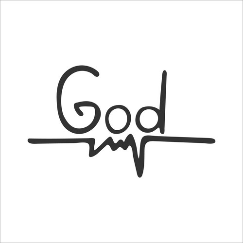 Hand Drawn Christian Inscription And Word God Isolated On White ...