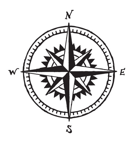 A Retro Old Inspired Illustration Of Compass Also Known As Windrose ...