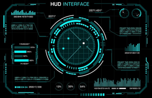 Futuristic Radar Display with Holographic Data Visualizations | Jiffy ...