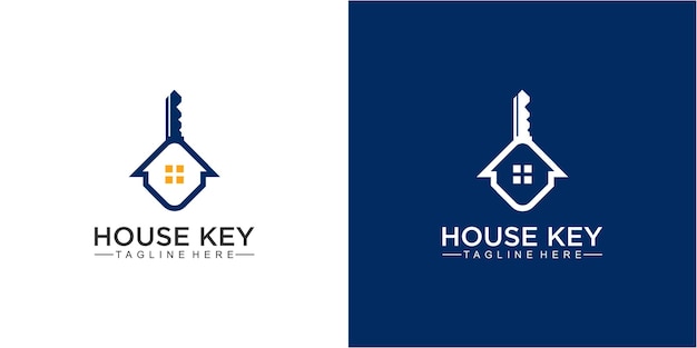 Minimalist House Key Logo with Stylized Home Icon | Jiffy Designs